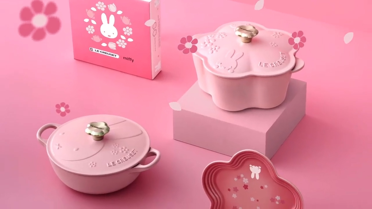 MIFFY｜LE CREUSET聯乘Miffy限定系列+減價優惠 超可愛！花形鑄鐵鍋／陶瓷杯／花形碟／木托盤 | U Food