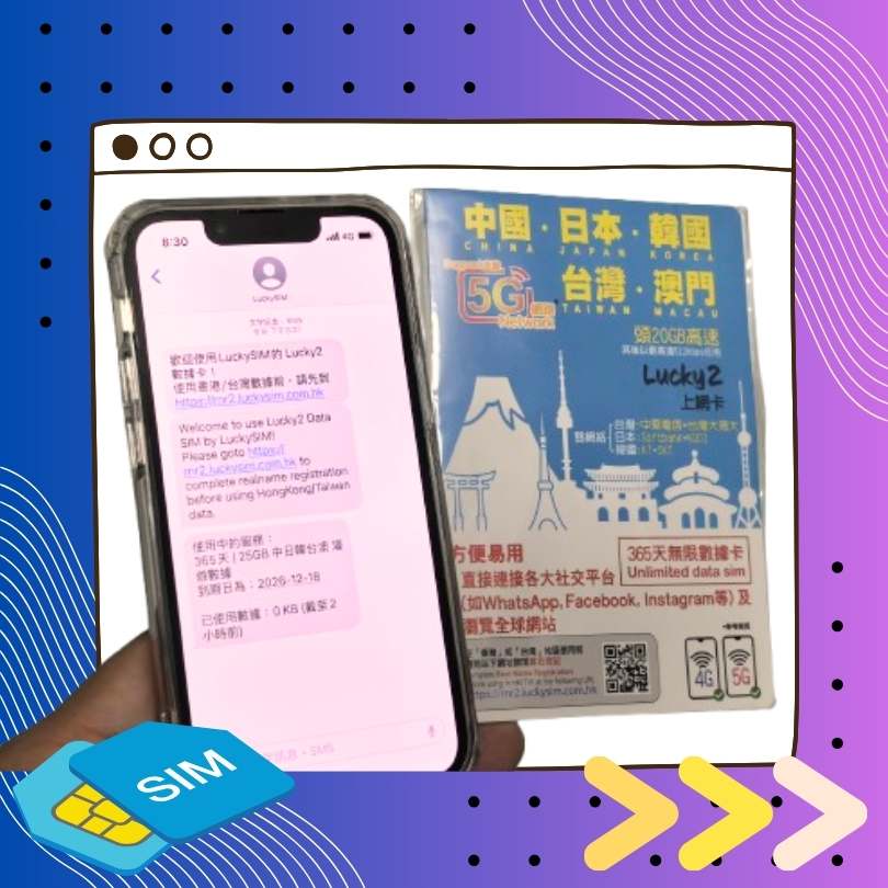 實試│Lucky2 SIM 5G年卡免費升級 中日韓台澳25GB限時抵玩價＄135！大陸上網免翻牆玩Fb/WhatsApp | ezone