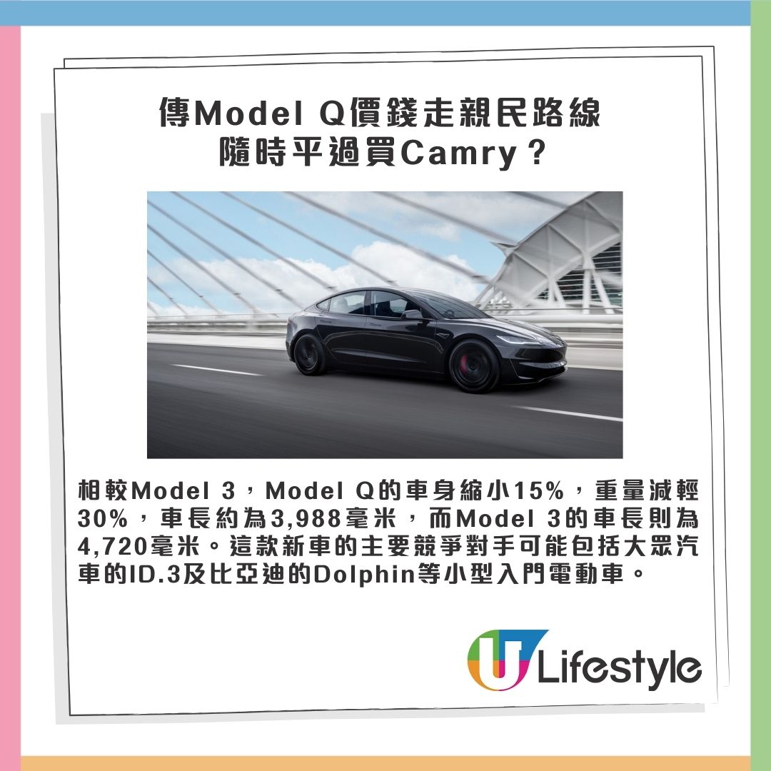 Tesla Model Q電動車2025年登陸香港 售價料低至20萬港元 | UHK 港生活