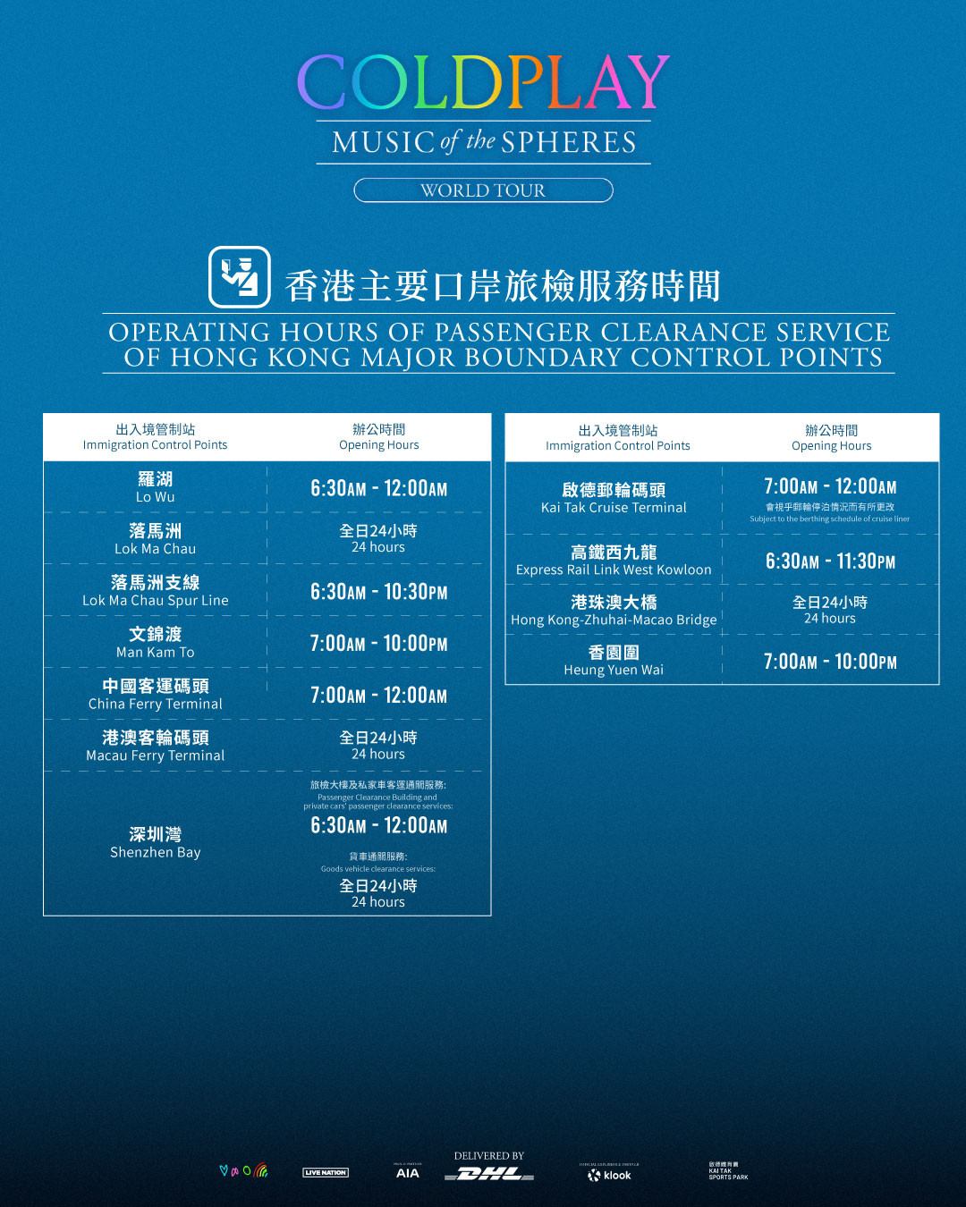 Coldplay香港演唱會懶人包｜一文看清入場時間流程/12項場地限制物品/交通安排 | UHK 港生活