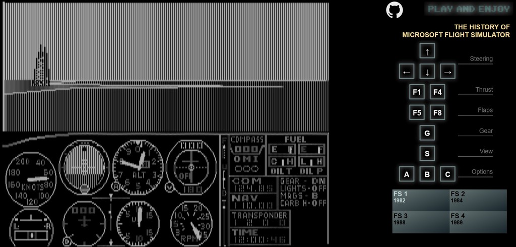 Microsoft Flight Simulator 1982 網頁體驗古早版本 | ezone