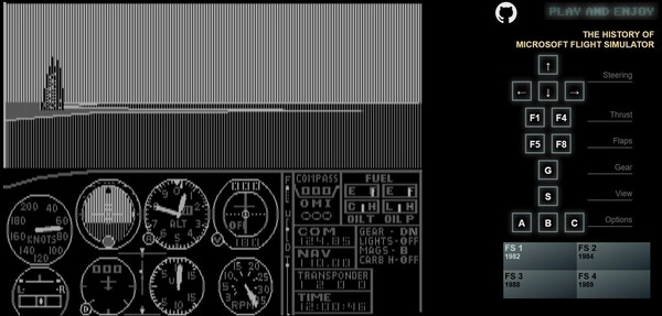 Microsoft Flight Simulator 1982 網頁體驗古早版本 | ezone