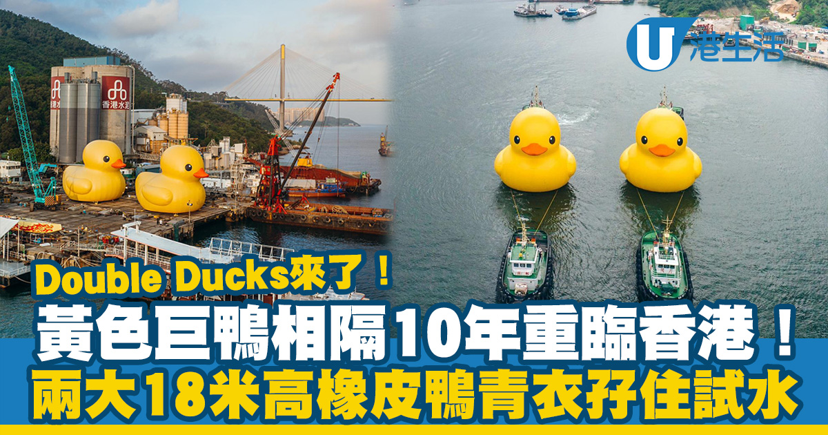 黃鴨相隔10年再來香港！兩隻18米高黃色巨鴨Rubber Ducks 6月10日起中環海濱展出 | UHK 港生活