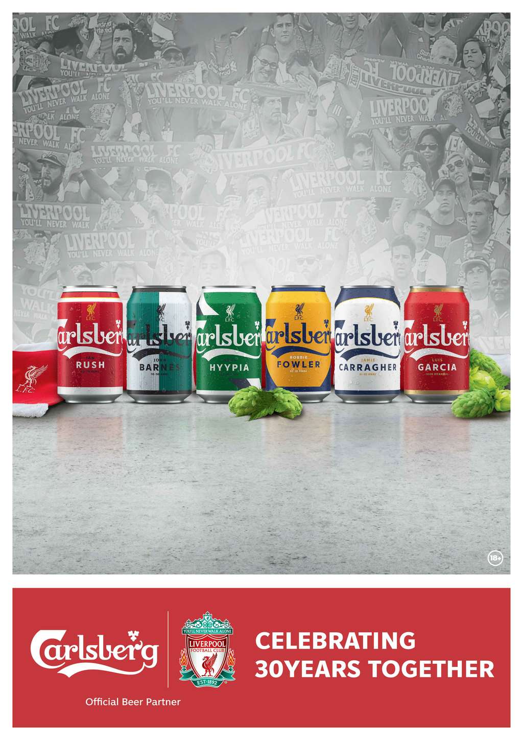 嘉士伯推出利物浦30週年特別版紀念罐！6位傳奇名宿的球衣造型啤酒罐／限量換購 | U Food